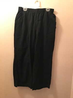Women’s Pants, Cathy Essentials, Elastic Waist, Cotton, Black, Medium ...