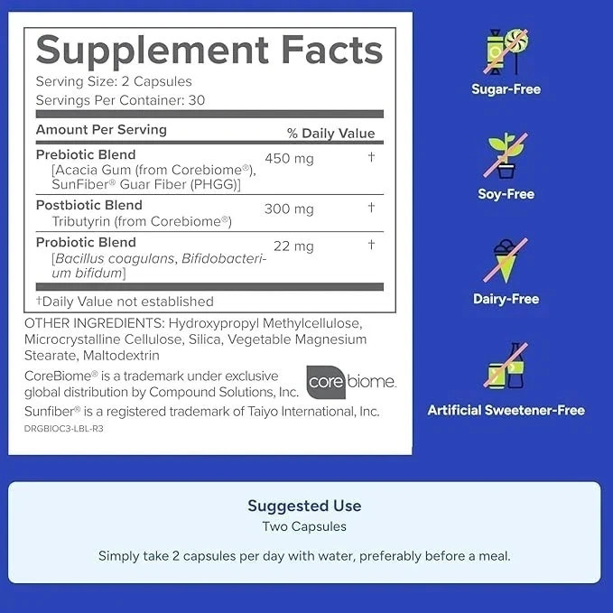 Gundry MD Bio Complete 3 Supplement 60 Capsules Optimal Gut Health ...