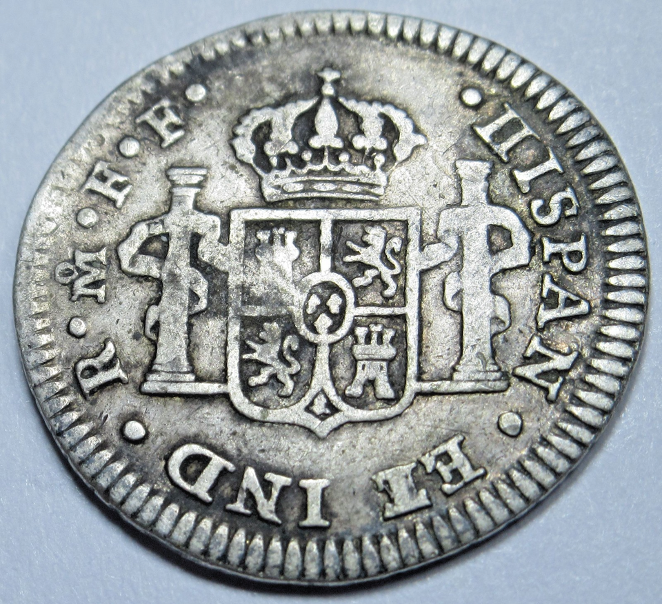 1782 VF-XF Mexico Silver 1/2 Reales Genuine Antique Spanish Colonial ...