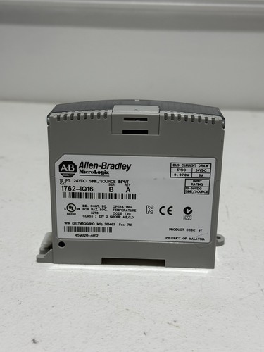 Allen Bradley 1762-IQ16 Ser.B Rev.A MicroLogix 16 Pt. 24VDC sink/source ...