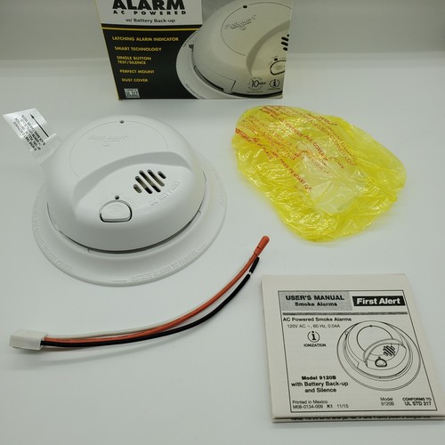 BRK Smoke Alarm Detector 9120B AC Powered with Battery Backup Easy ...