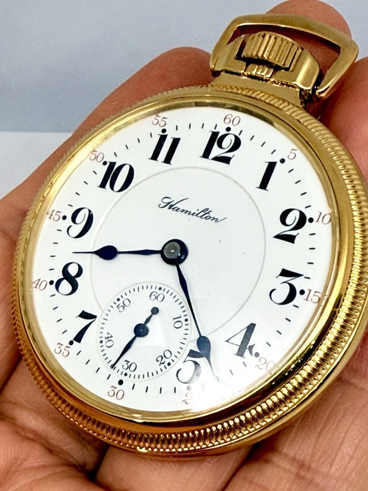 STUNNING 1912 Hamilton 16S 21J Grade 992 Mainliner Pocket Watch Runs | eBay