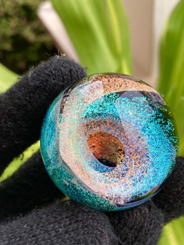 Glass Boro Marble Dichro Rainbow Theme 42mm Sculpture Art Color Contemporary | eBay