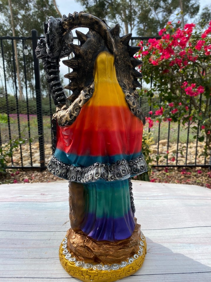 Santa Muerte Bendesida Azteca / Aztec Rainbow 17" Holy Death Grim ...