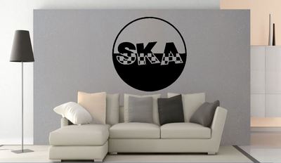 Wall Sticker Ska Style Ska word Record Circle Music Vinyl wall art ...