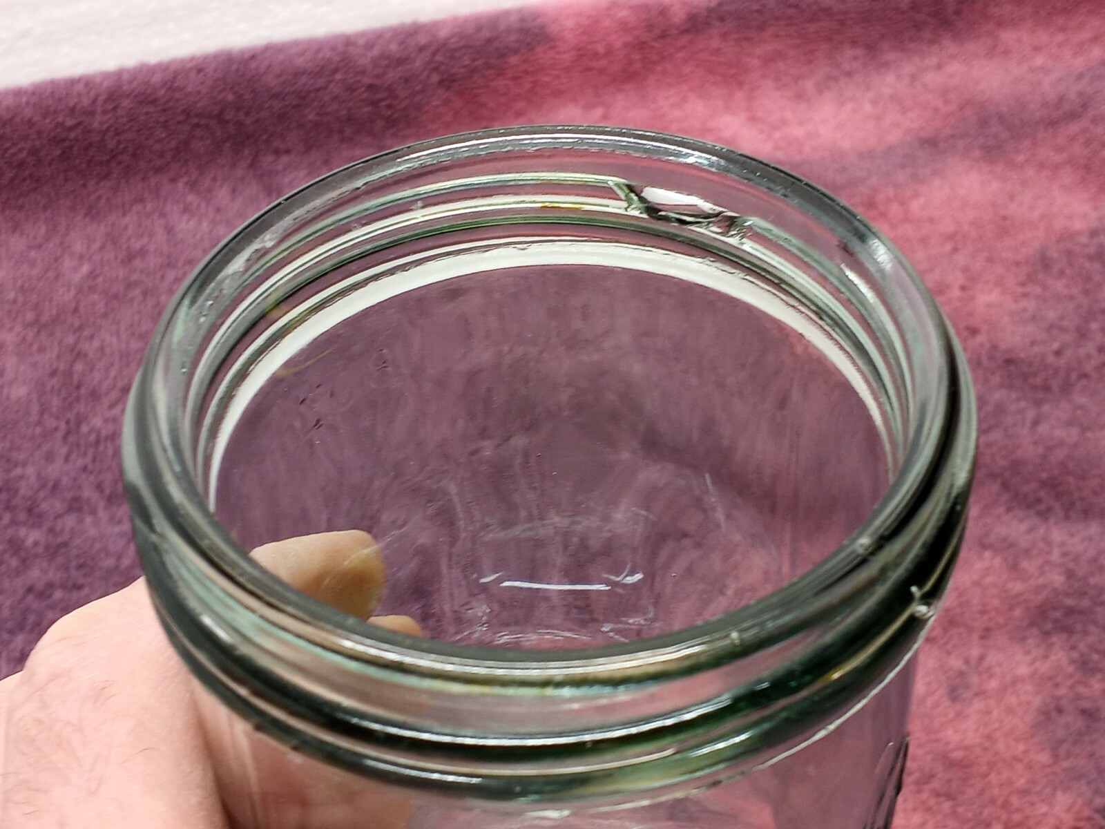 Vintage 18 oz EUREKA CANNING JAR WITH LID Molding Imperfections CHIP | eBay