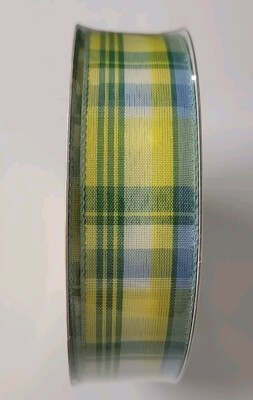 Yellow Plaid Ribbon Members Mark Premium Wired Edge 1.5" X 50 yards | eBay