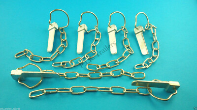 6 x Flat Sword Cotter Pin & Chain for Trailer & Horse Box Tail Gate ...