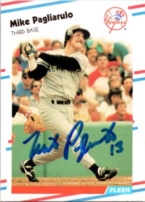 Mike Pagliarulo signed baseball card (New York Yankees) 1988 Fleer #216 ...