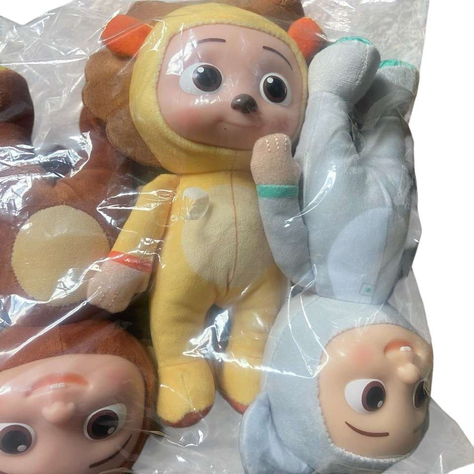 Cocomelon Little Plush JJ Doll in Koala, Lion, & Monkey Outfit 8" Lot ...