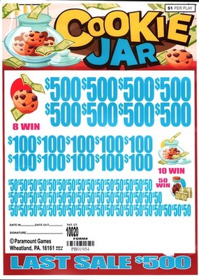 Pull Tab Tickets - Jar Tickets - Game - Cookie Jar 10,020 ct | eBay