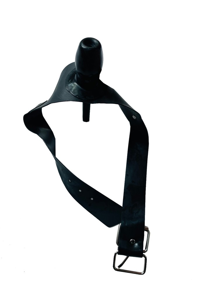 Latex belt with gag-and mouth tube | eBay