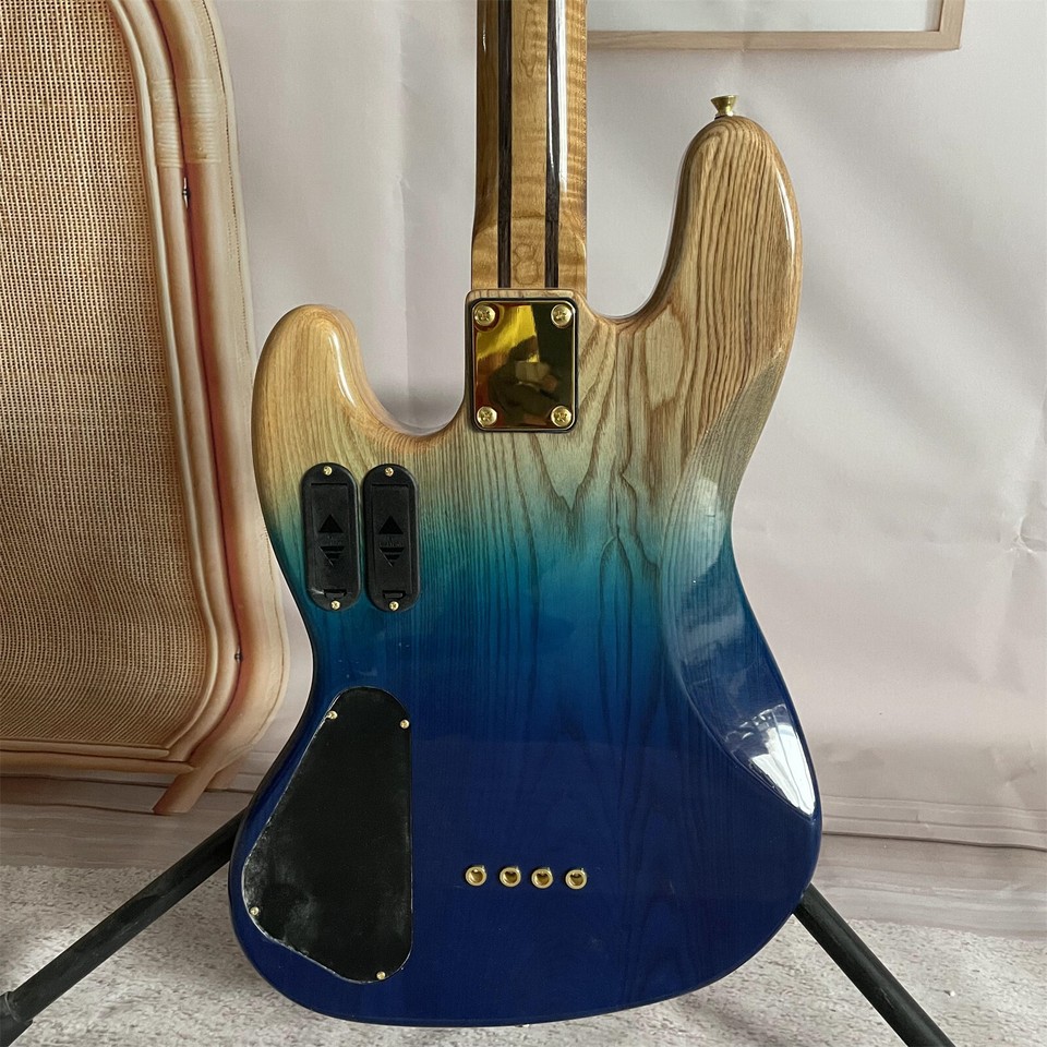 Jazz Bass Electric Guitar Solid Body 4 String Maple Freboarad Active ...