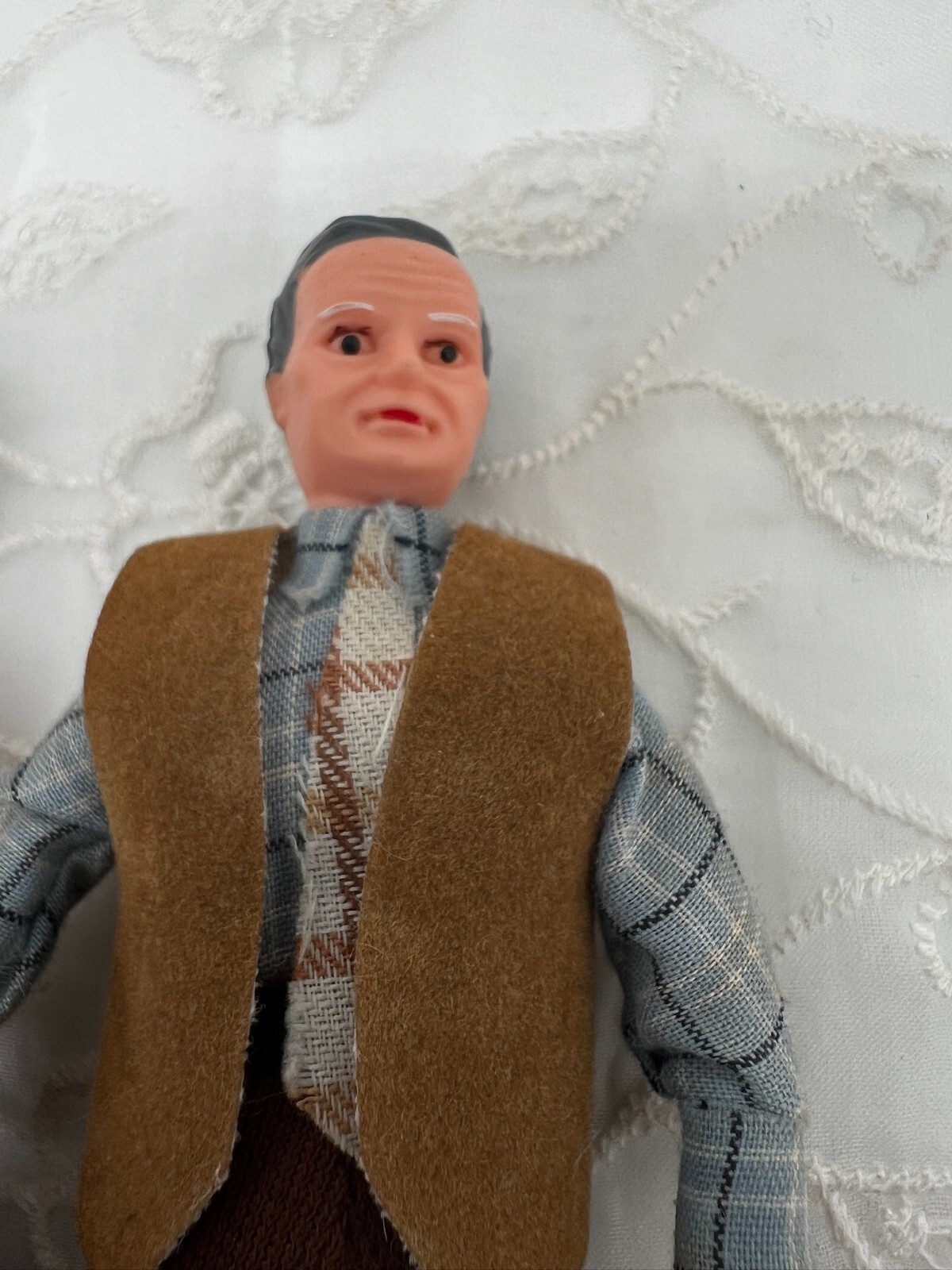 Doll Family 4 Vintage Thread Wrapped Caco Dollhouse Dolls Mom Dad Son ...