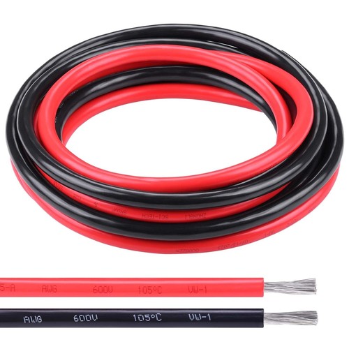 2 Gauge Wire - 10FT Red & Black 2 AWG Tinned Copper Cable for 10FT ...