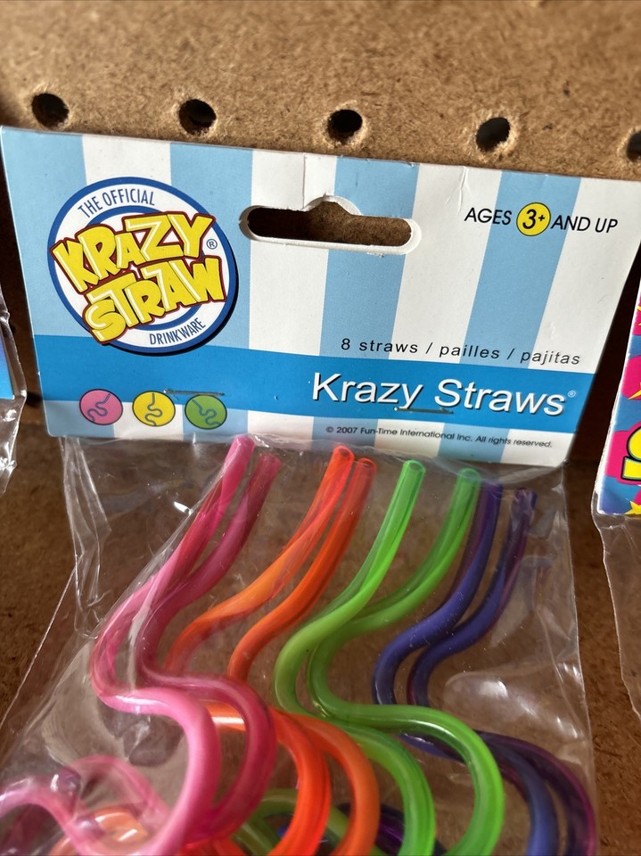 Vintage Krazy Straw Reusable Twirly Straws Curvy 80’s 90s Colorful 22 ...