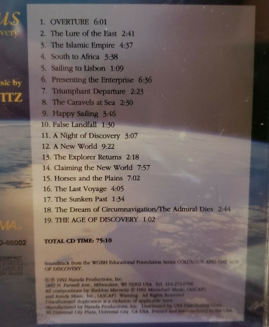 Columbus & the Age of Discovery by Sheldon Mirowitz (CD, Mar-1992 ...
