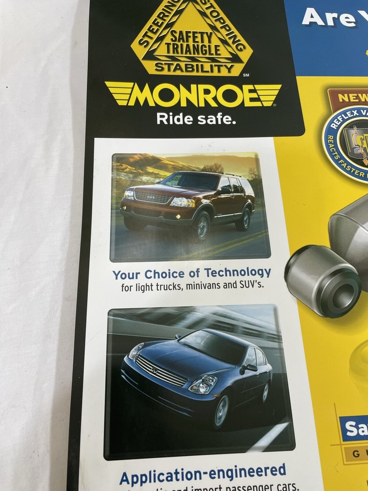 2003 Monroe Auto Brand Shocks & Struts Collectible Sign 20 X 16" | eBay