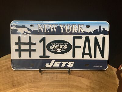 NEW NEW YORK JETS #1 FAN LARGE LICENSE PLATE NEW YORK PLATE NFL ...