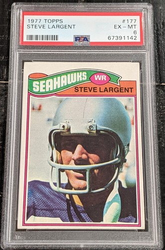 1977 Topps Steve Largent ROOKIE PSA 6 EX-MT RC #177 Seahawks | eBay