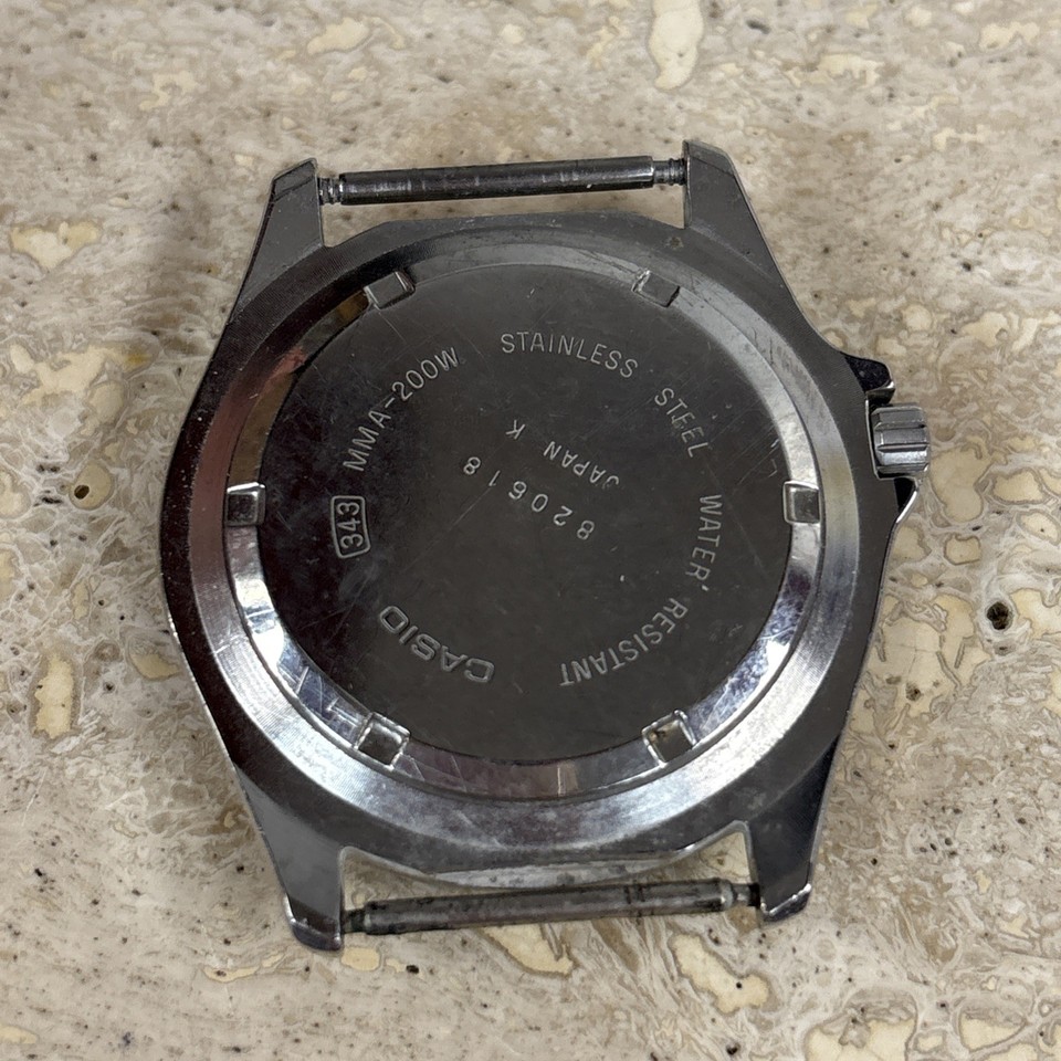 Casio MMA-200 Dive Watch Men 42mm Black Dial Steel Analog Digital READ ...