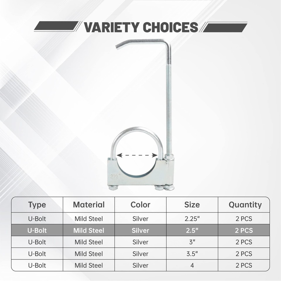 Exhaust Clamp With Hanger fit 2.5 Inch Pipe Universal On Hanger 2 PCS ...