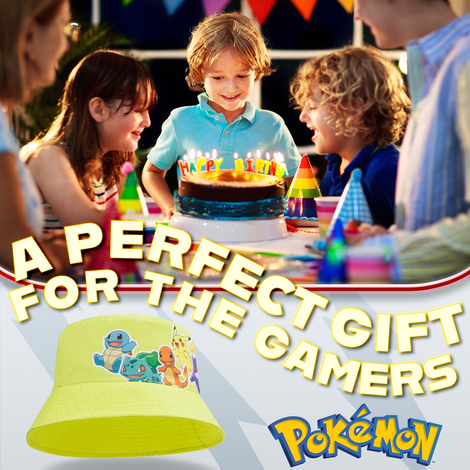 Pokemon Bucket Hat for Boys & Girls, Summer Accessories, Pokemon Gifts ...