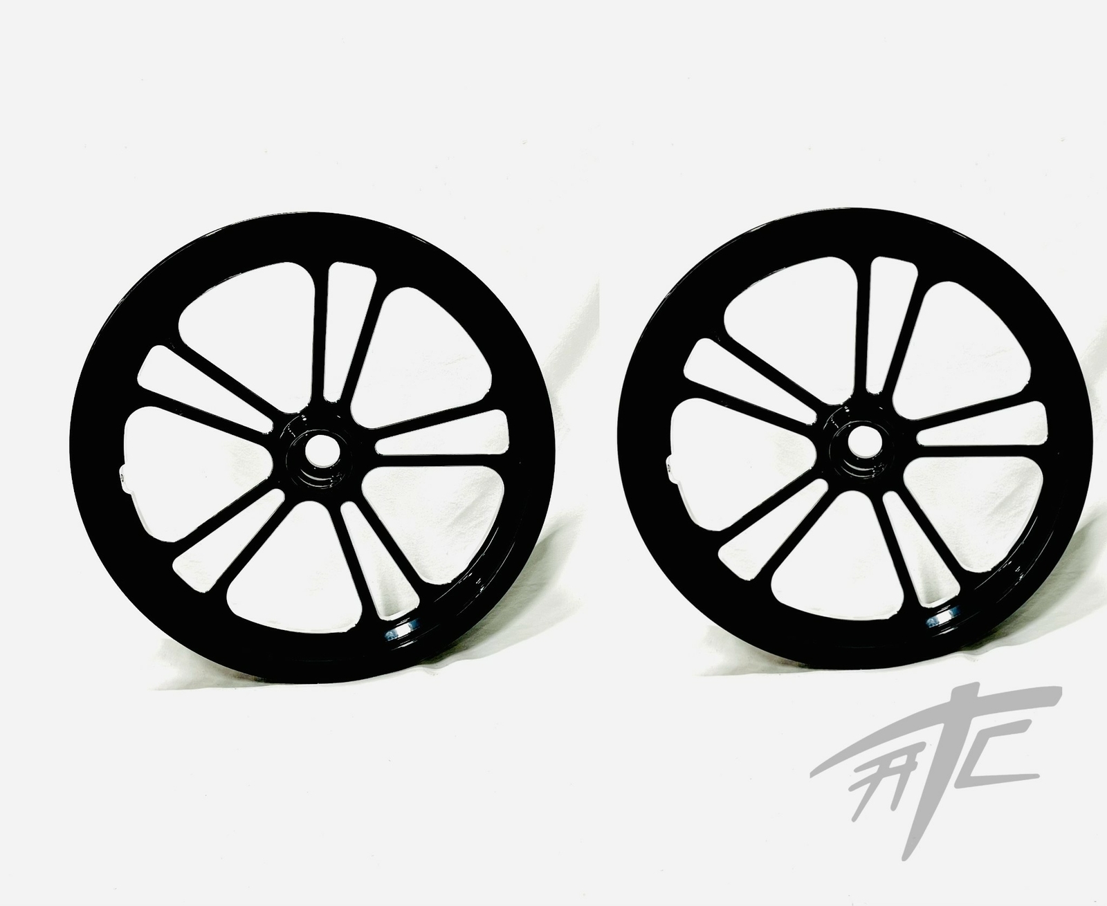 17" Front Drag Racing Wheels - "LINA" - Black Contrast Cut - Set of 2 ...