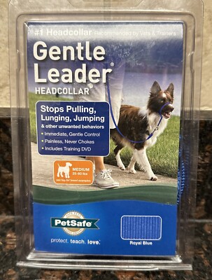 Gentle Leader Head Collar No Pull Medium Dog 25 - 60 Pounds New Blue ...