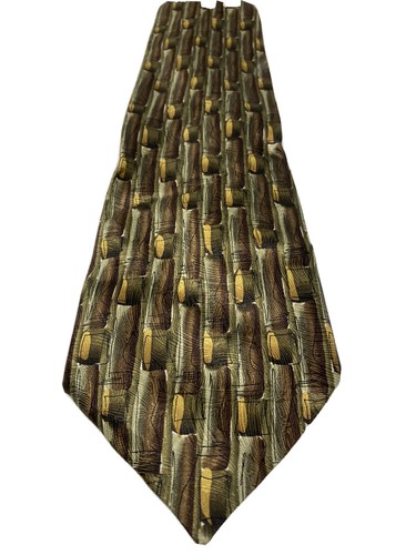 J Garcia Tie The Emerald City Coll 32 Abstract Gold Green Silk Necktie ...