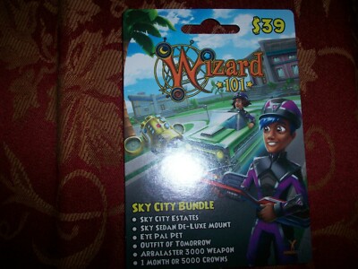 SKY CITY Bundle Game Card Wizard 101 Crowns + Tomorrow Attire, Eye Pal ...