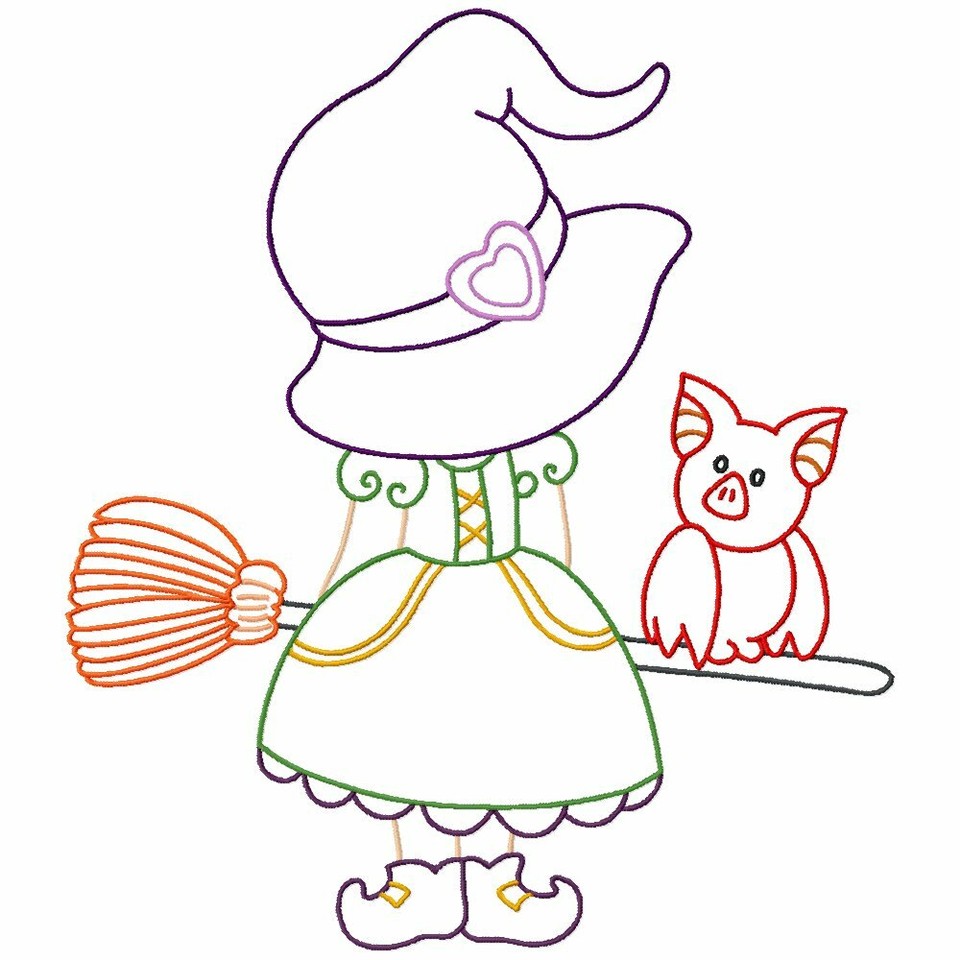 Swirly Little Witch Blocks S 2 12 Machine Embroidery Designs Quilt in 8 ...