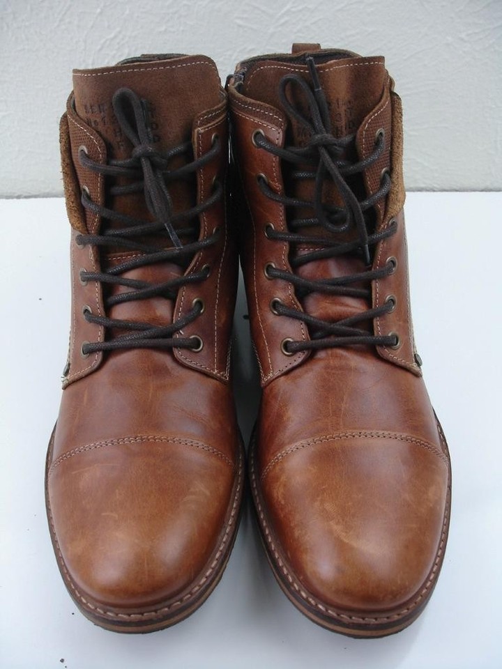 Men's 12 M Bullboxer Kelden Brown Cap-Toe Ankle Boots Lavorazione ...