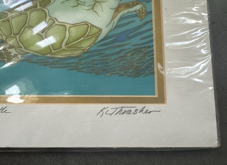 Karen Lee Thrasher “Under Sea Turtle” Signed Matted Art Print Hawaii ...
