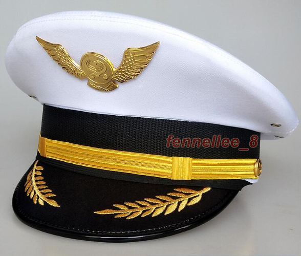 New Aviation Hat Pilot Uniform Hat Work Aircraft Men's Role Playing Hat ...