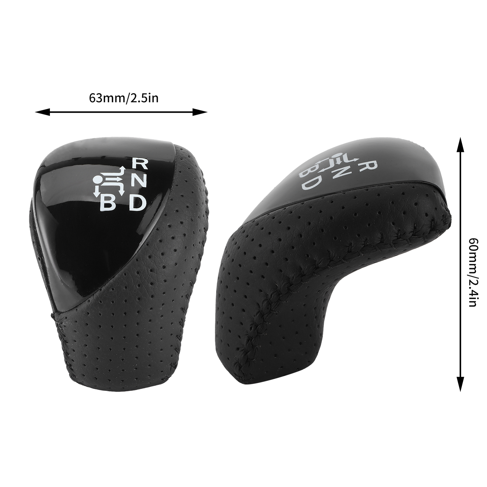 Black Gear Shifter Head Auto Shift Lever Knob Artificial Leather For ...