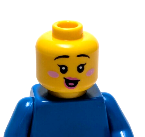 Lego - Minifigure Head - Dual Sided - Female, Smile, Pink Blush, Closed ...