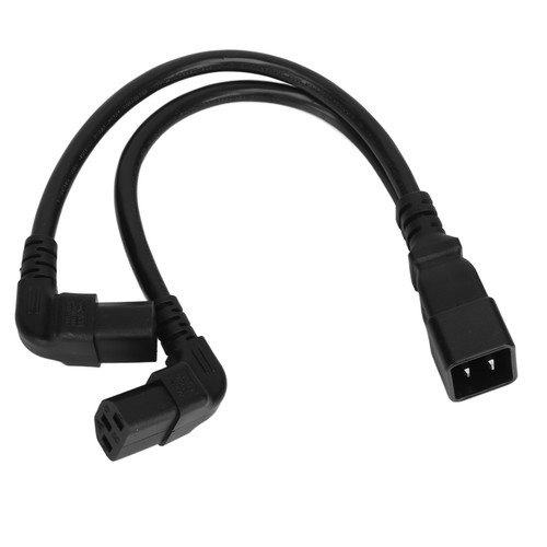 IEC320 C20 To Dual C13 Cord 1 In 2 Out Double Right Angle Y Splitter ...