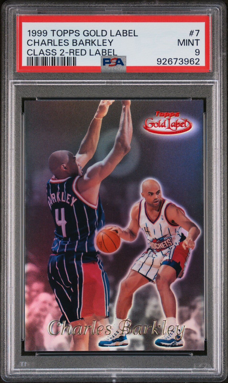 1999 Topps Gold Label Charles Barkley Class 2 Red Label #7 15/50 PSA 9 ...