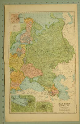 1922 MAP EASTERN EUROPE UKRAINE ROMANIA BULGARIA POLAND RUSSIA KALMUK ...