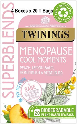 Twinings Menopause Cool Moments Tea - Peach Herbal Tea infusion Bbe Aug ...