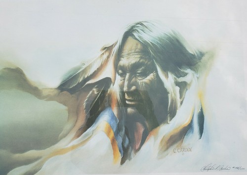 Hand Signed Christopher Cardin Ltd Ed 194/575 Touch the Earth Cherokee ...