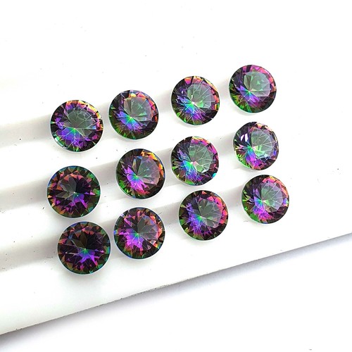 Mystic Quartz Round Cut Loose Multi Color Gemstone Lot 46 Pcs 9 mm 123 ...