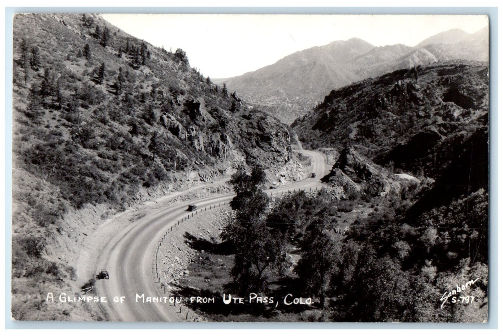 View Of Glimpse Of Manitou From Ute Pass Colorado CO RPPC Photo Vintage ...