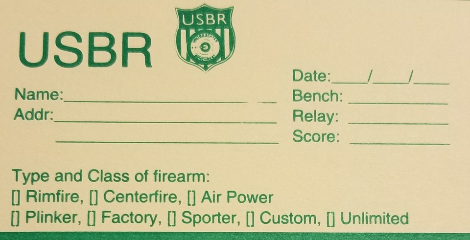 USBR Official Targets (United States Bench Rest) 50 Yard, Green, 16" x ...