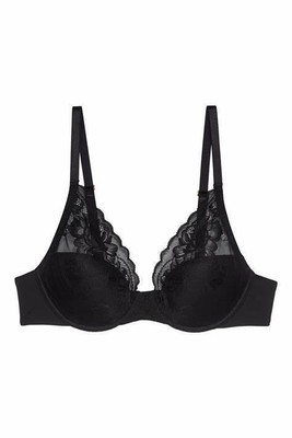 BRAND NEW!! $76 NATORI "AVAIL" FULL FIG CONVERT LACE U/W BRA BLACK SIZE ...