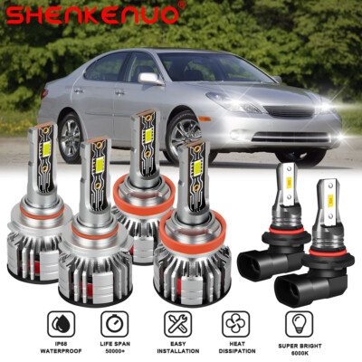 For Lexus ES330 2005-2006 6x 9005 H11 9006 LED Combo Headlight & Fog ...