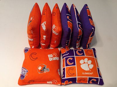 8 CORNHOLE BEAN BAG CORN HOLE BAGGO CLEMSON TIGERS WP TOSS | eBay
