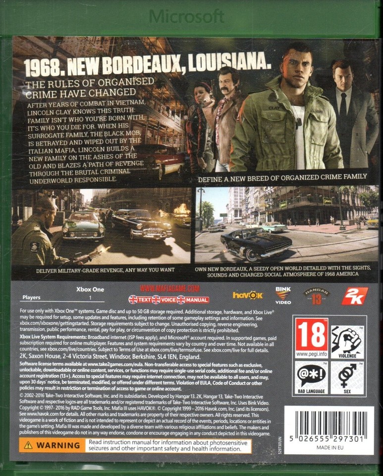 MAFIA III (3) - Microsoft XBOX One Game *Includes Map* | eBay UK
