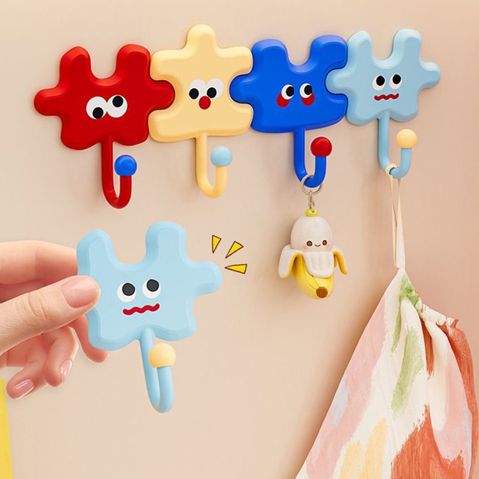 4Pcs Cute Cartoon Hooks Key Holder Creative Strong Sticky Hooks for ...